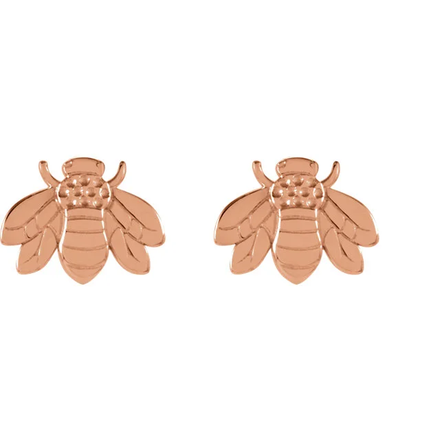 Rose gold bumble bee earrings store