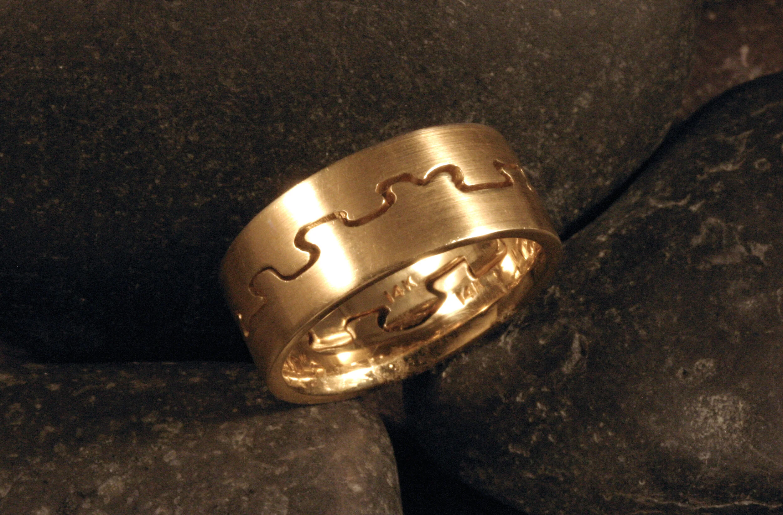 14K 2 Part Puzzle Ring Designs By S R