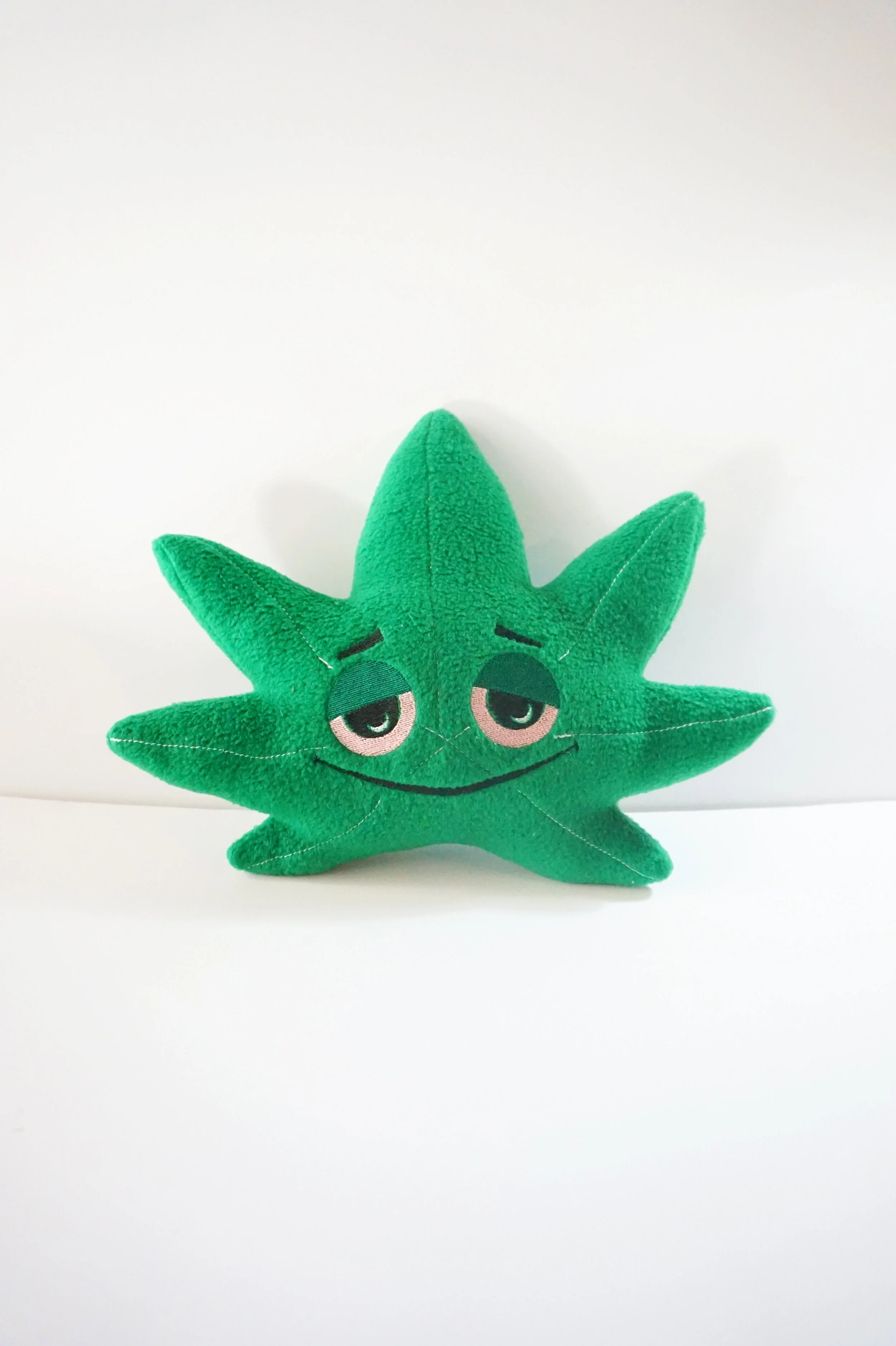 Cannabis Leaf Plush Little Frank Hippie Pillow Fabro Creations