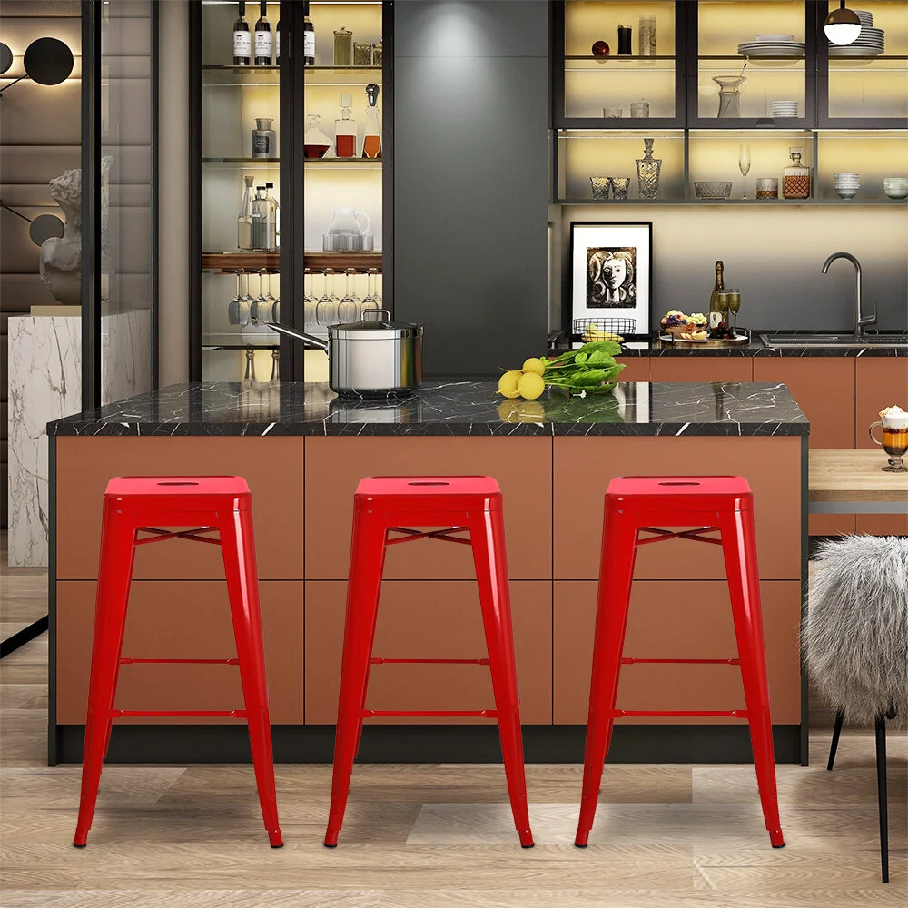 Red bar stools set of 4 store