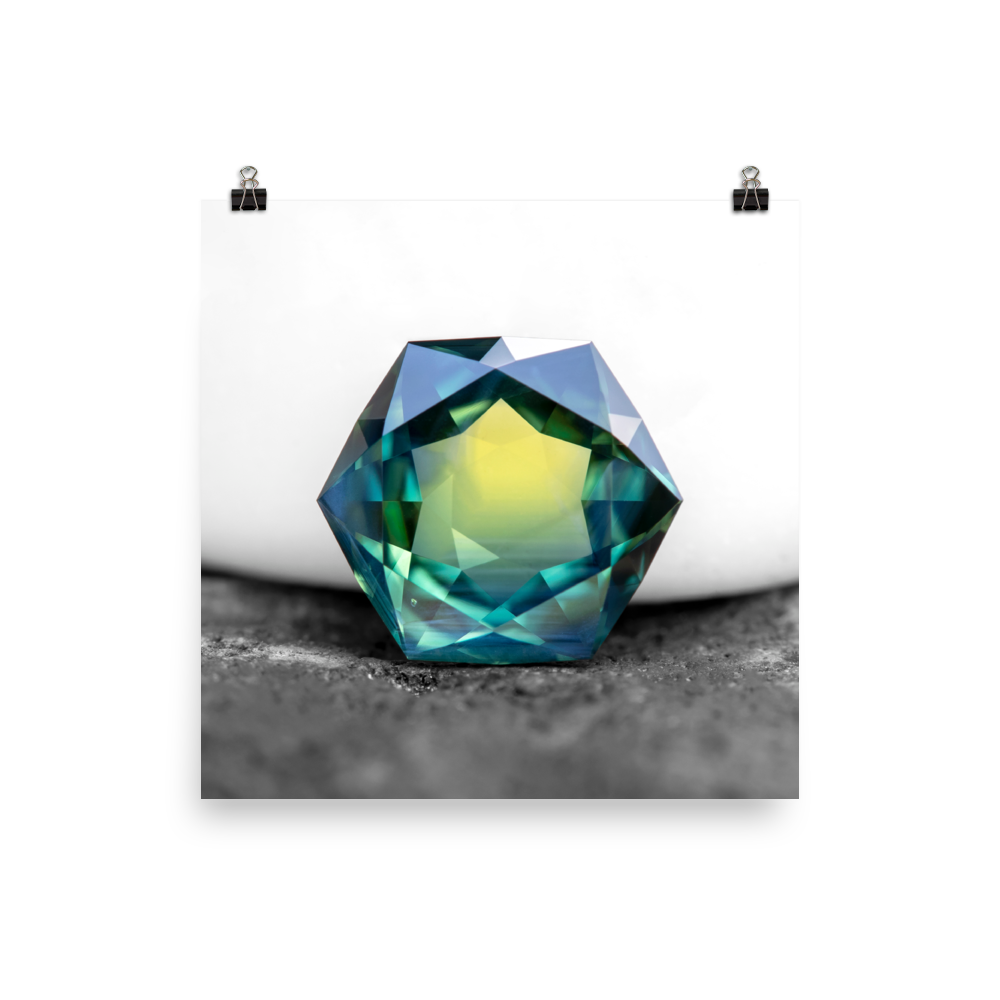 A Star in the Pharaoh s Eye Blue Sapphire Poster Print TREBLIGANNA ANNAGILBERT