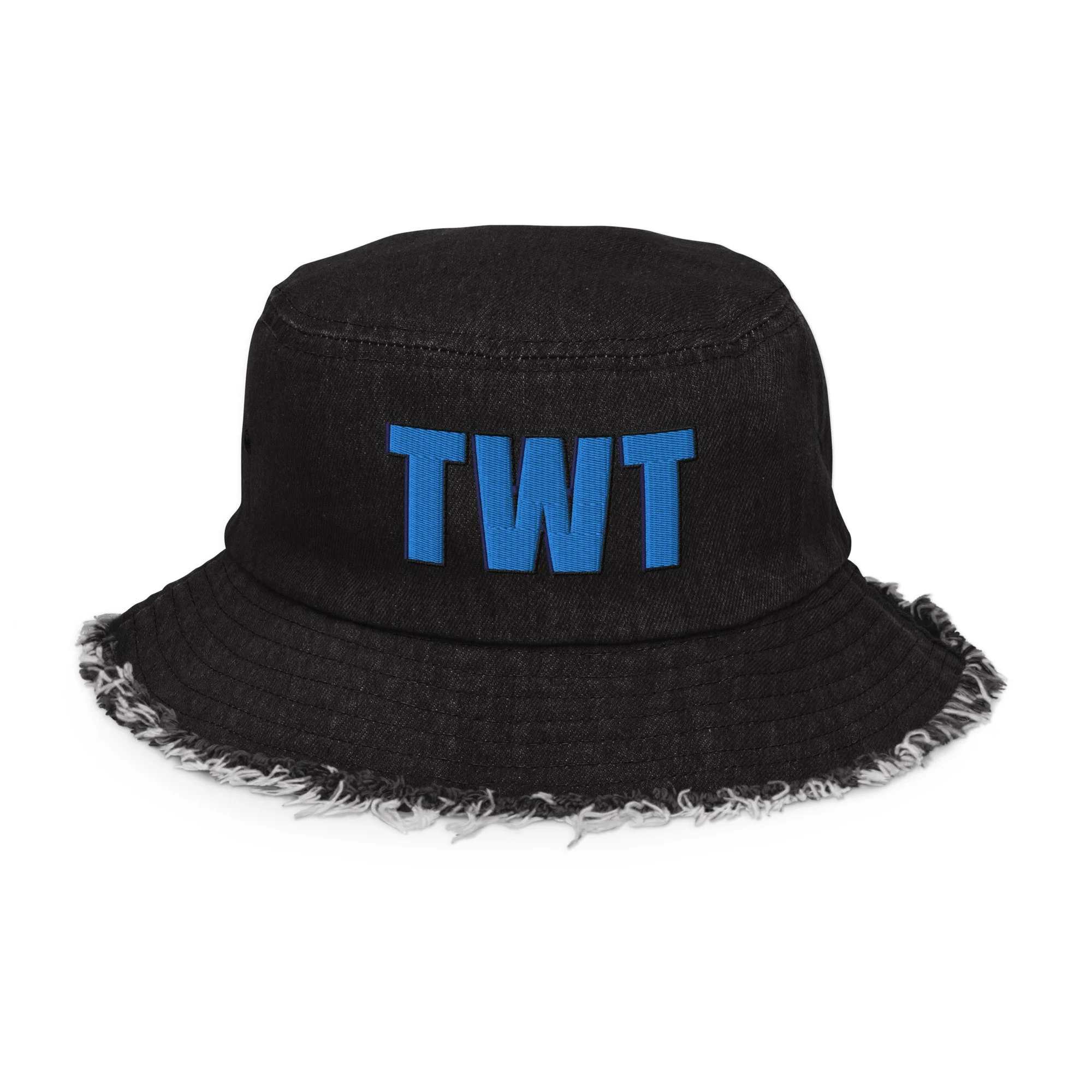 Distressed denim bucket hat — TIDAL WAVE TATTOO Distressed denim bucket hat — TIDAL WAVE TATTOO