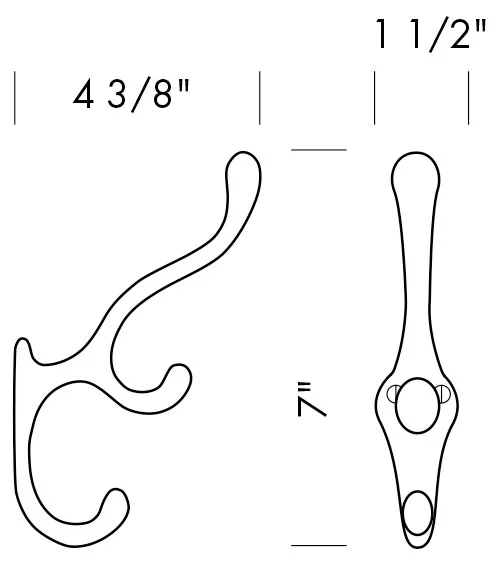 CH-2 Three Prong Coat Hook | Sun Valley Bronze Hardware