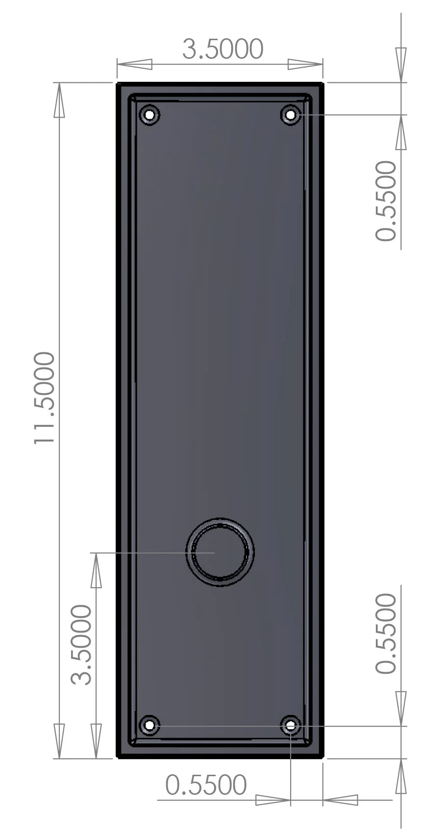 P-1512 Bandbox Passage Plate | Sun Valley Bronze Hardware