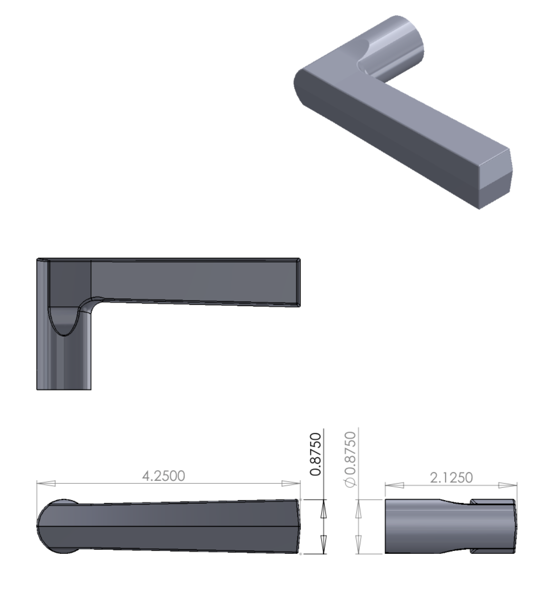 L-132 Little Metro Lever | Sun Valley Bronze Hardware
