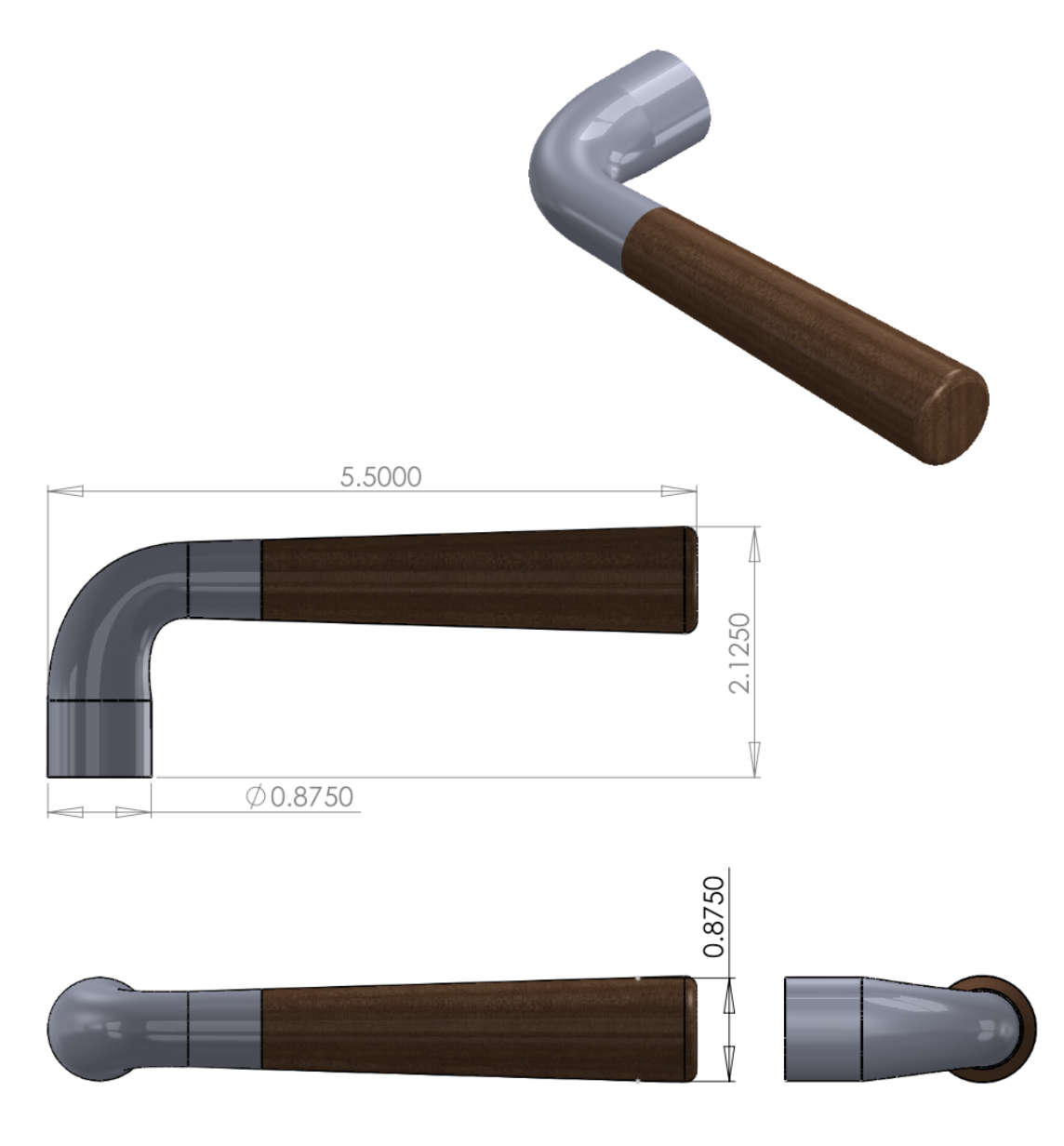 L-W200 Tapered Wood Handle Lever | Sun Valley Bronze Hardware