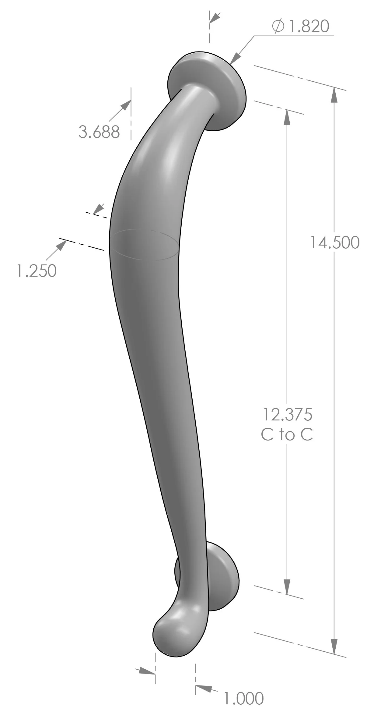 GH-850 Curved Grip Handle | Sun Valley Bronze Hardware