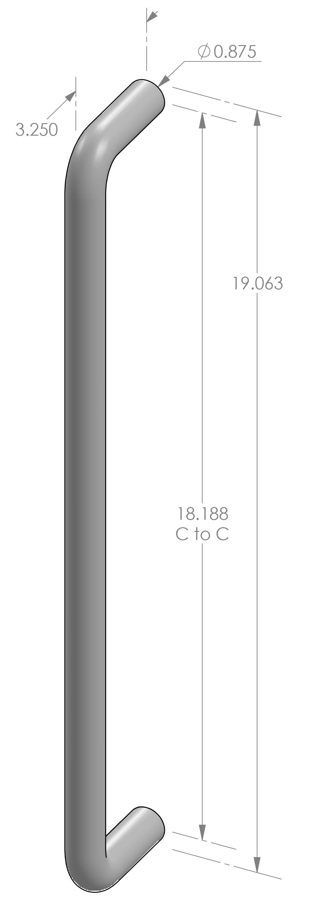 DH-18 D Grip Handle | Sun Valley Bronze Hardware