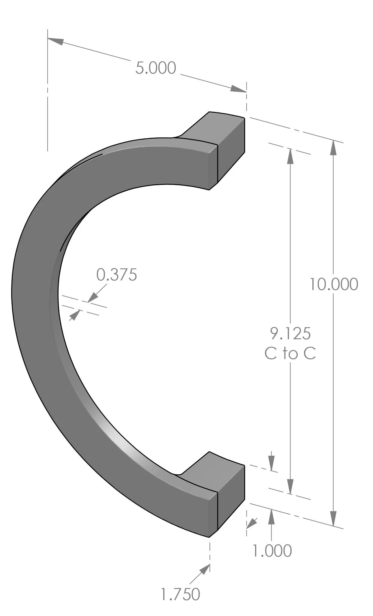 GH-R10 Half Round Grip Handle | Sun Valley Bronze Hardware