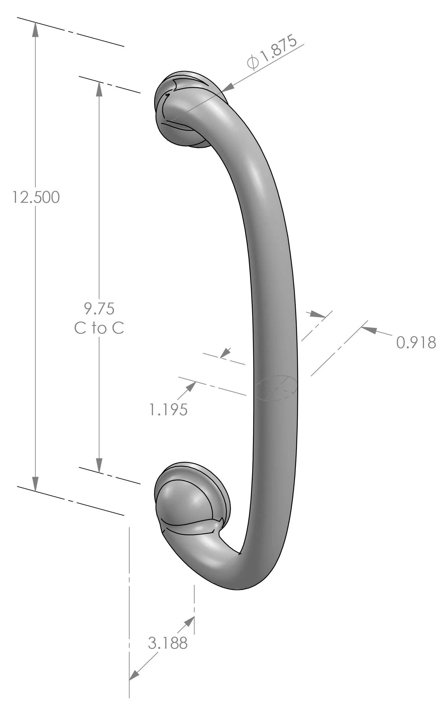 GH-345 C-Grip Handle | Sun Valley Bronze Hardware