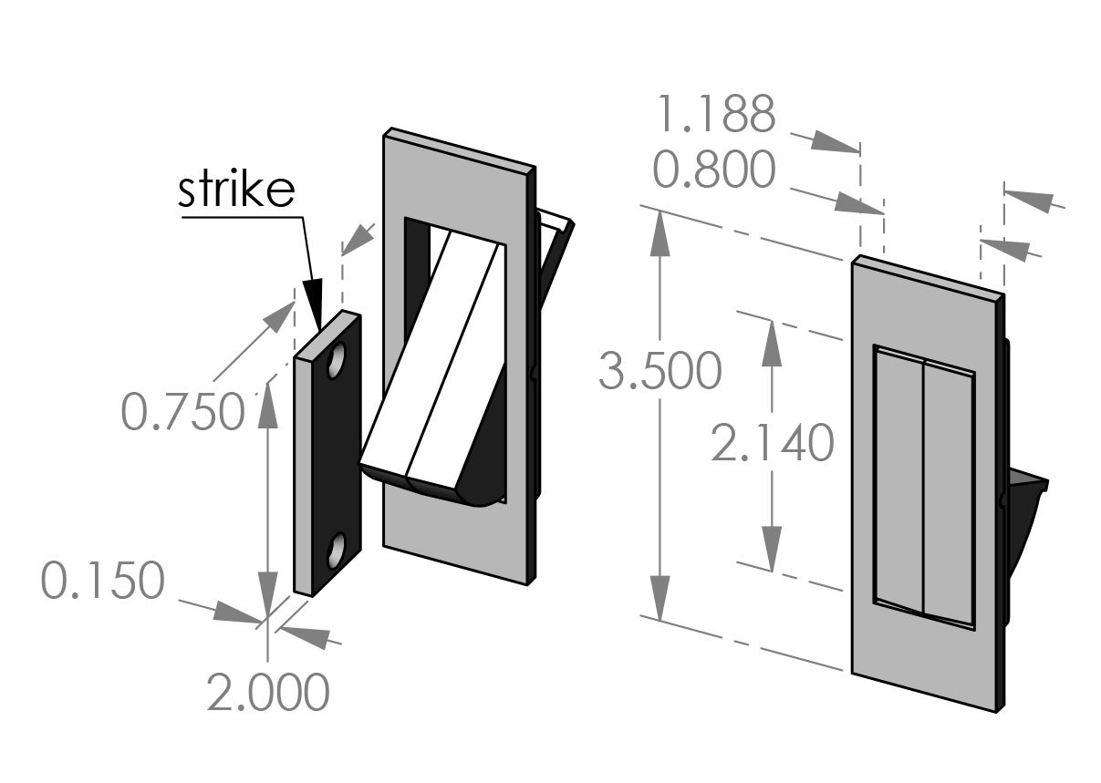 POL-01-12 Pop Out Latch with Strike | Sun Valley Bronze Hardware
