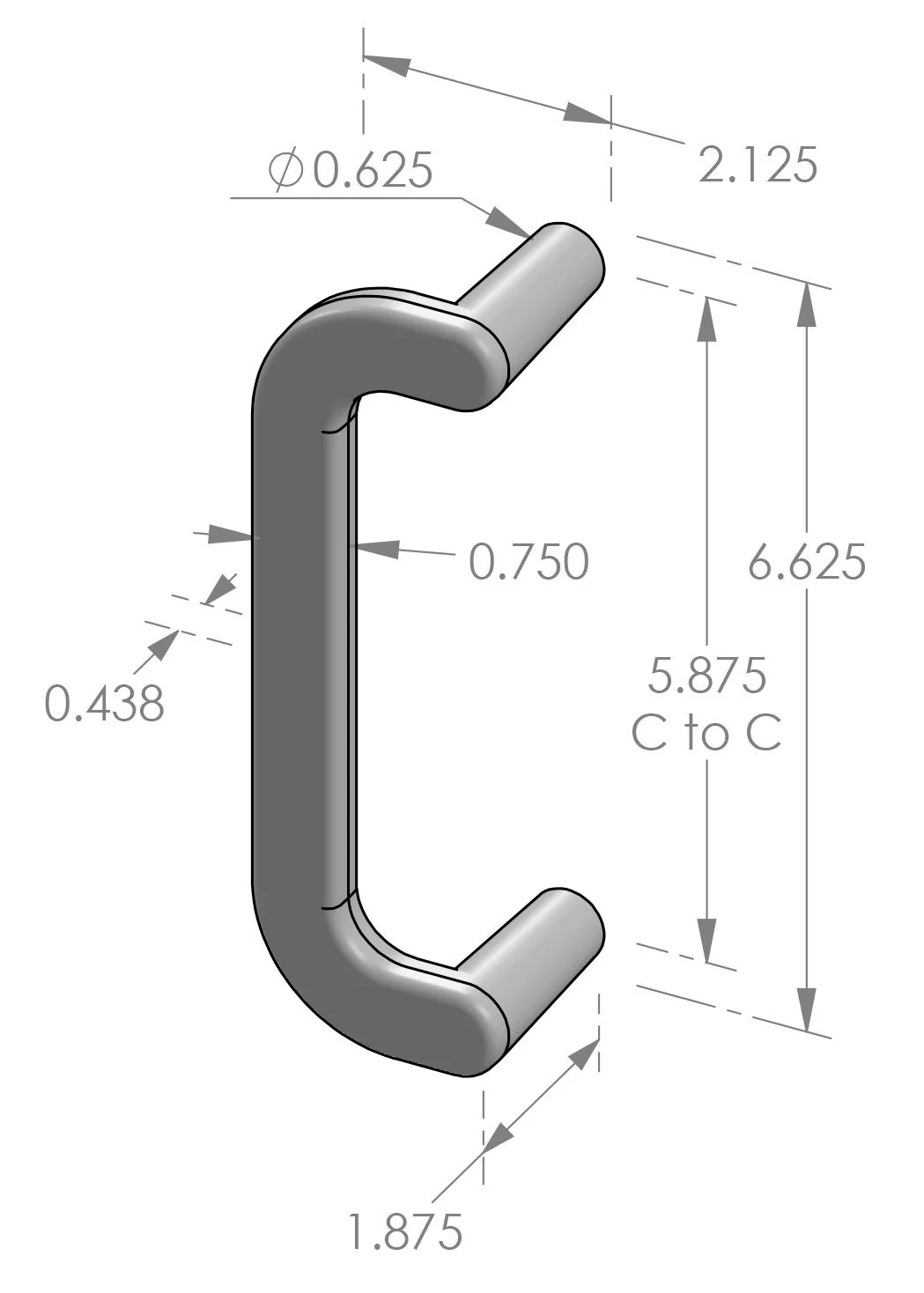 GH-110SL Small Offset Sliding Door Grip Handle | Sun Valley Bronze Hardware