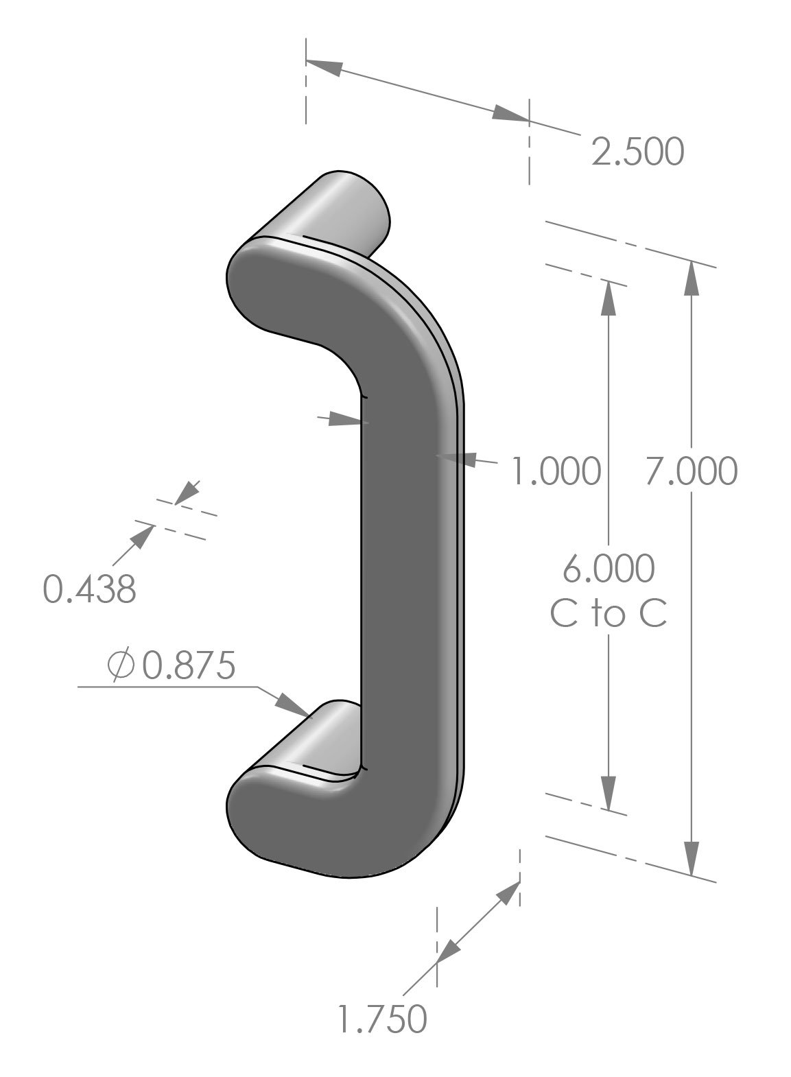 GH-112SL Large Offset Sliding Door Grip Handle | Sun Valley Bronze Hardware