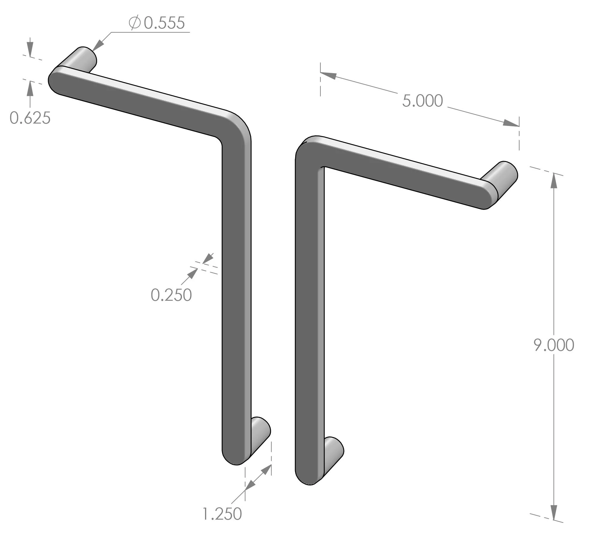 CK-998-59LH & CK-998-59RH L-Shaped Cabinet Pull | Sun Valley Bronze ...