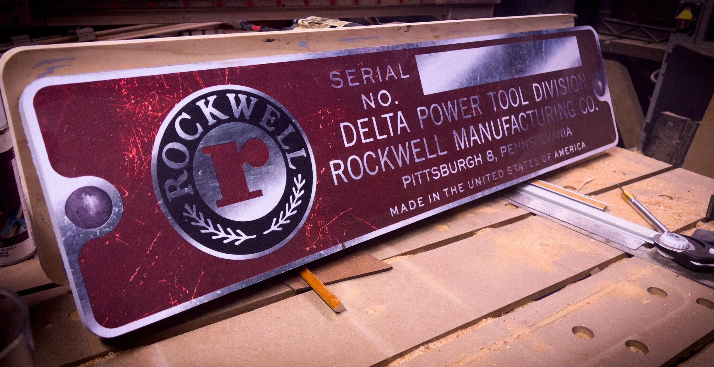 Vintage machinery emblems signmaking experiments [woodbutcher 13993.1]