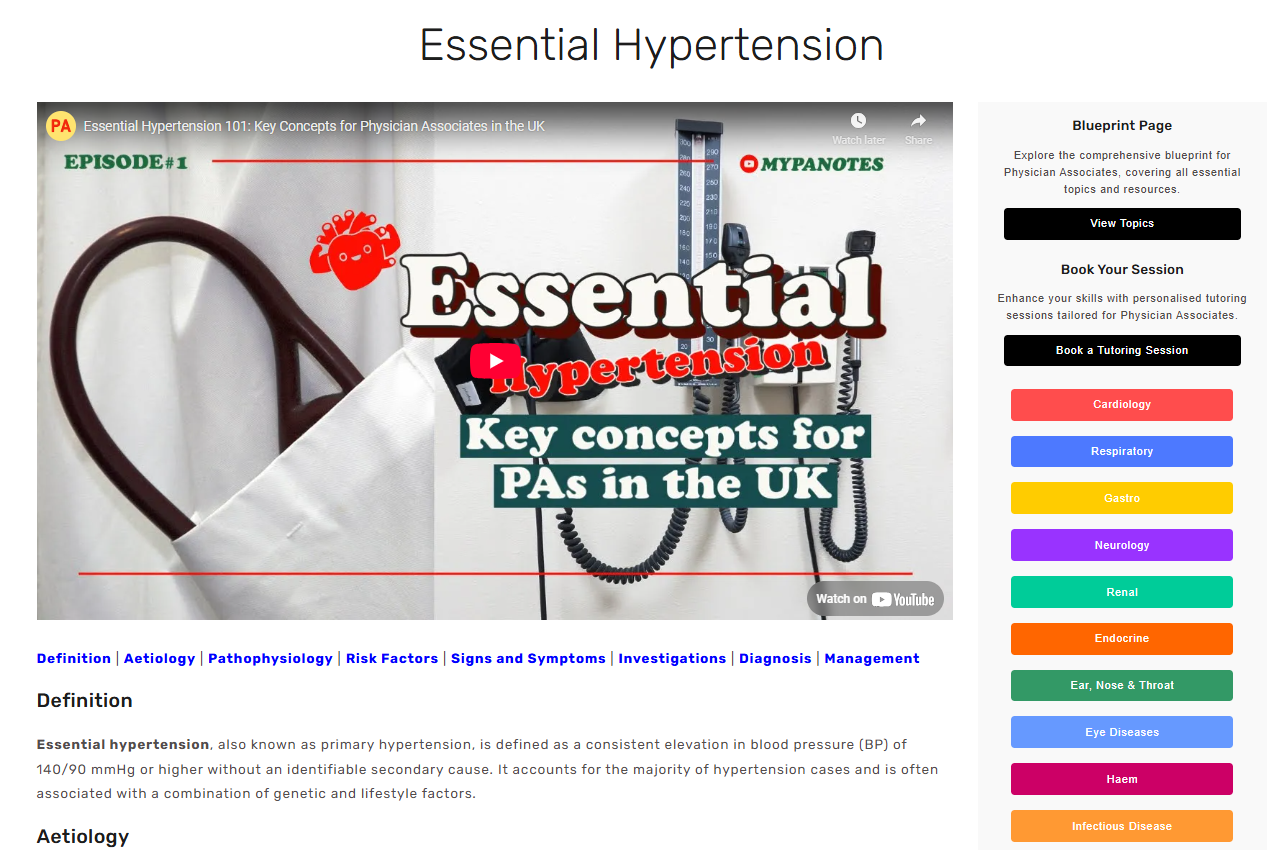 MYPANOTES | PANE Revision for Physician Associates | Physician ...