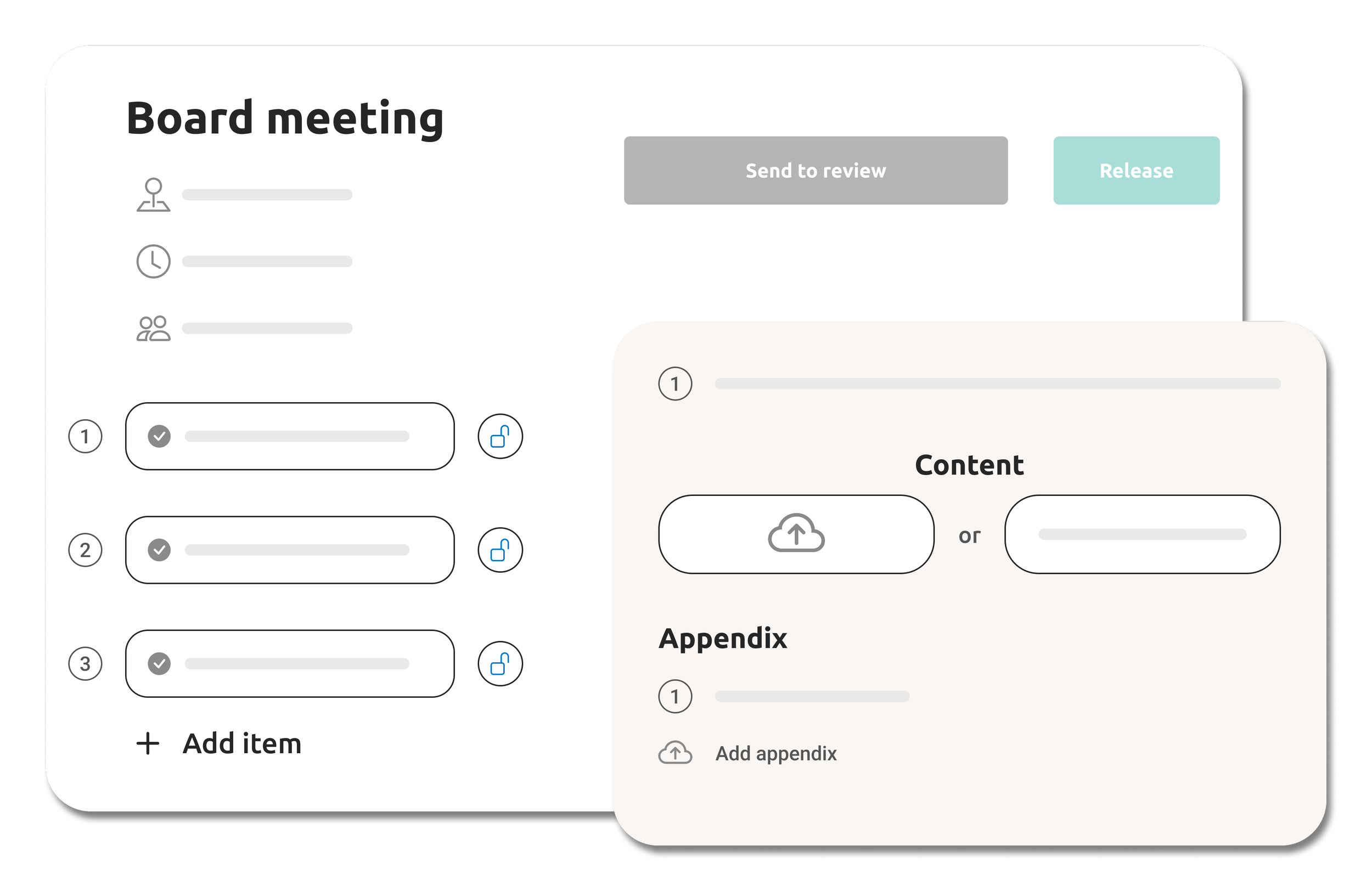 Simple Meeting Creation and Easy-to-Use Preparation FirstAgenda