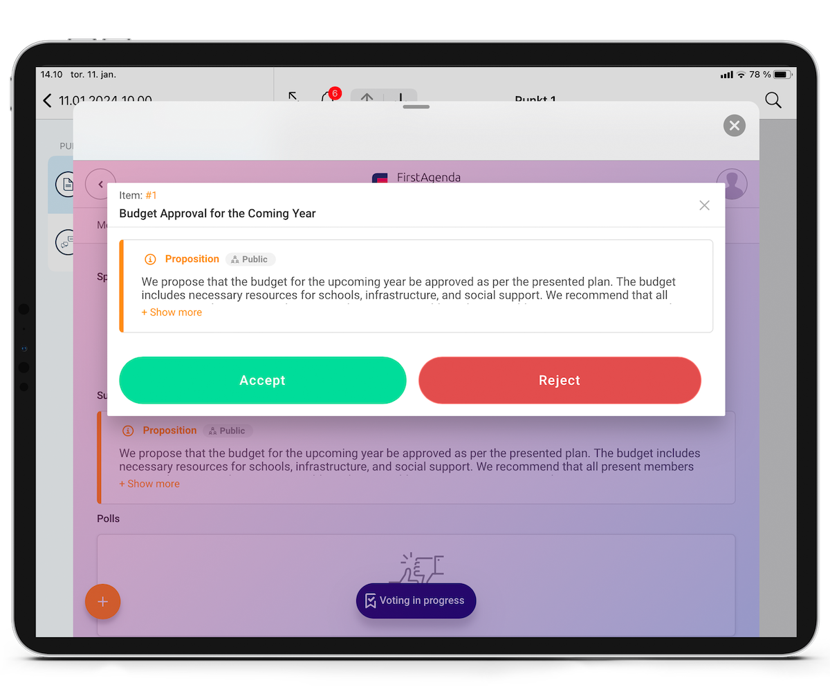 Easily organize political meetings with Live FirstAgenda
