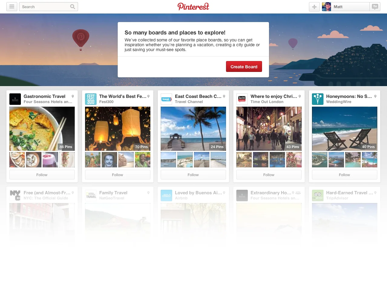 New Work: Pinterest / Place Pins — the Design Office of Matt Stevens ...