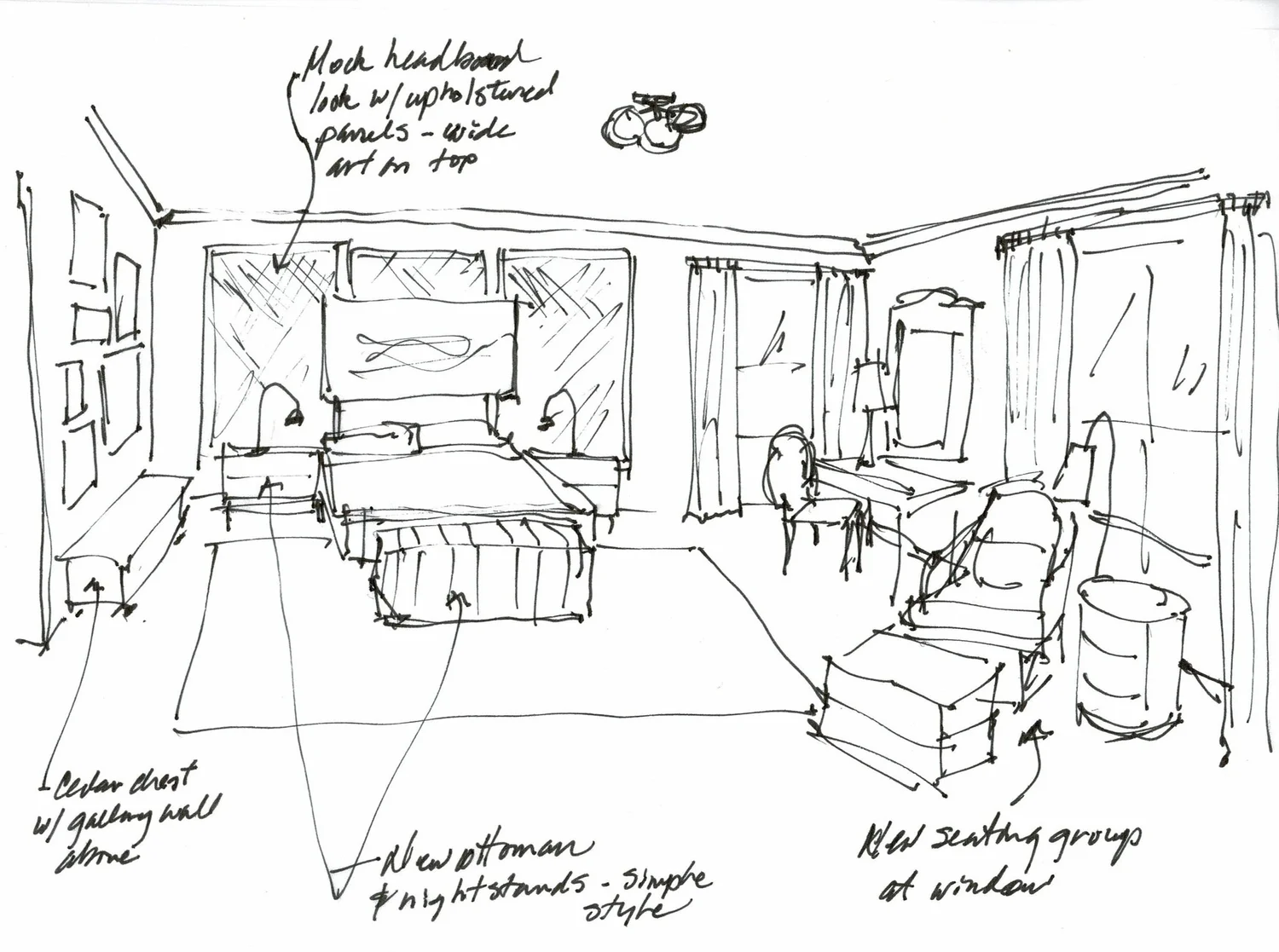 A Large Primary Bedroom Creates a Roomy Challenge — DESIGNED