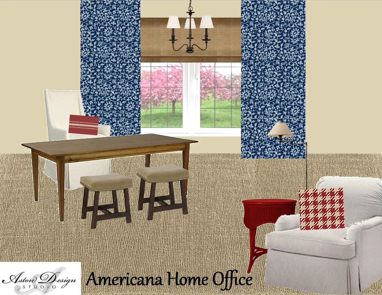 Made In the USA: An Americana-Styled Home Office Design Plan — DESIGNED
