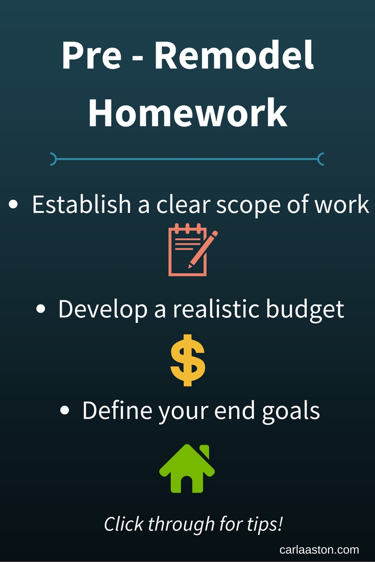 Pre-Remodel Homework: For Best Pricing And End Results You Have To Do ...