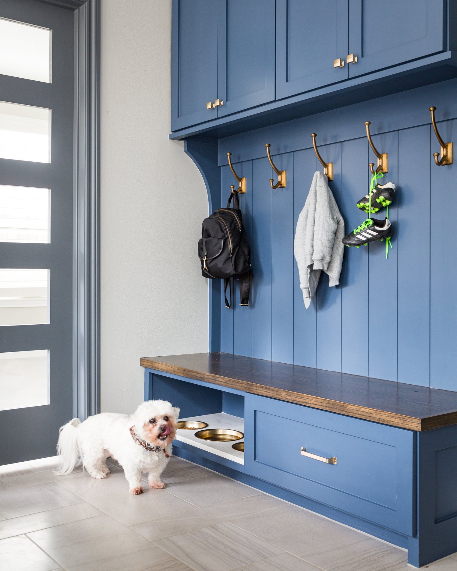 BEFORE AND AFTER - A Navy And White Kitchen And Breakfast Nook For A ...