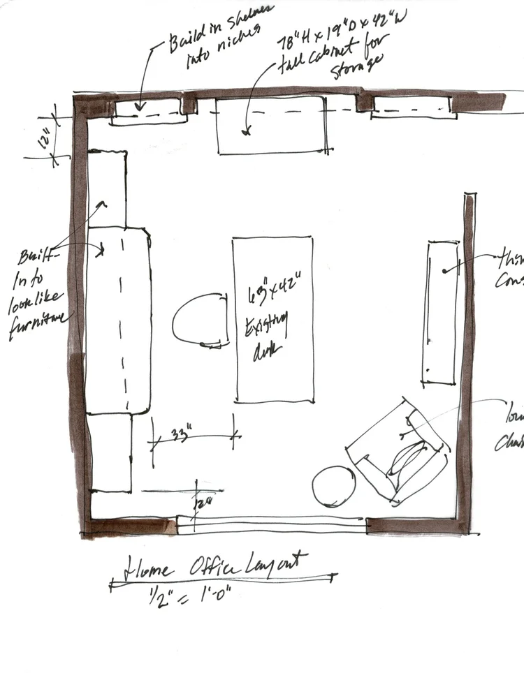 Working With Existing Niches in this Home Office Update — DESIGNED