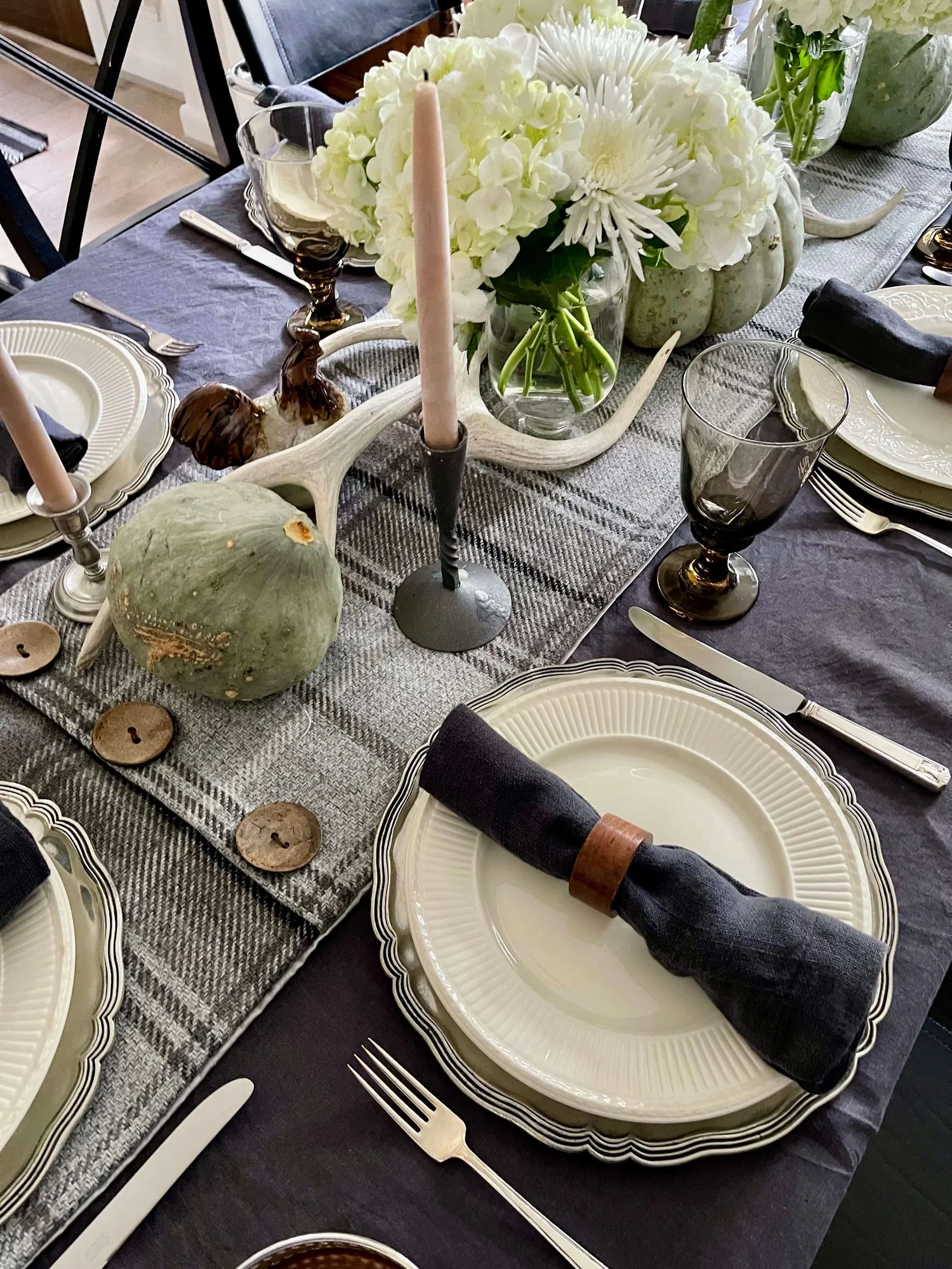 Thanksgiving Table in Neutral Cream, Brown and Gray — DESIGNED