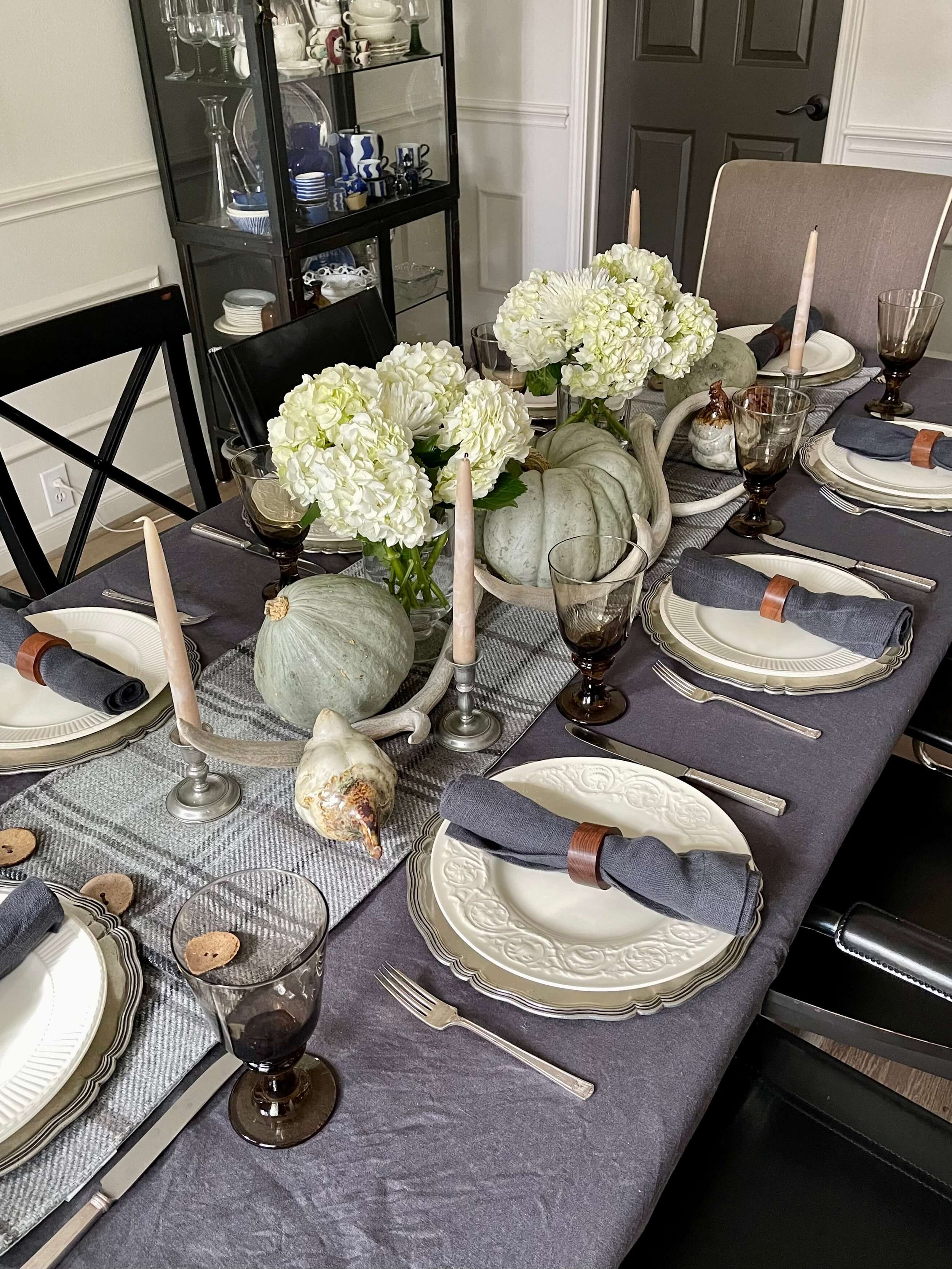 Thanksgiving Table in Neutral Cream, Brown and Gray — DESIGNED