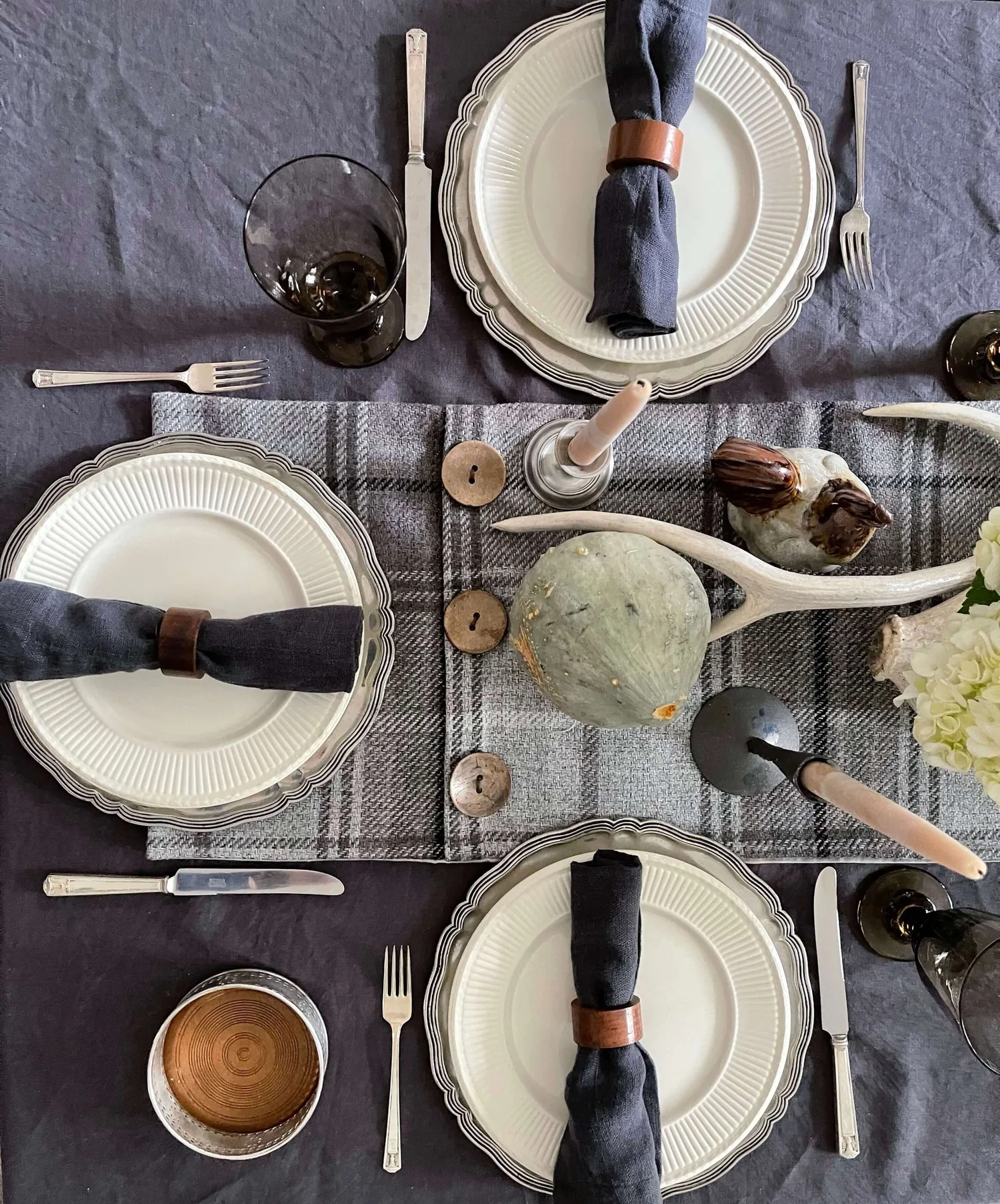 Thanksgiving Table in Neutral Cream, Brown and Gray — DESIGNED