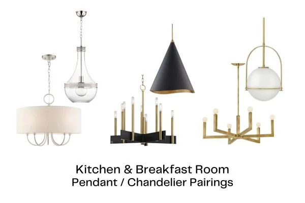 Kitchen Pendant Light and Breakfast Room Chandelier Pairings - With ...