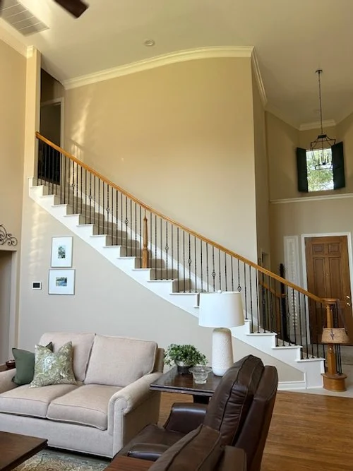 How to Decorate a Tall Stair Wall — DESIGNED