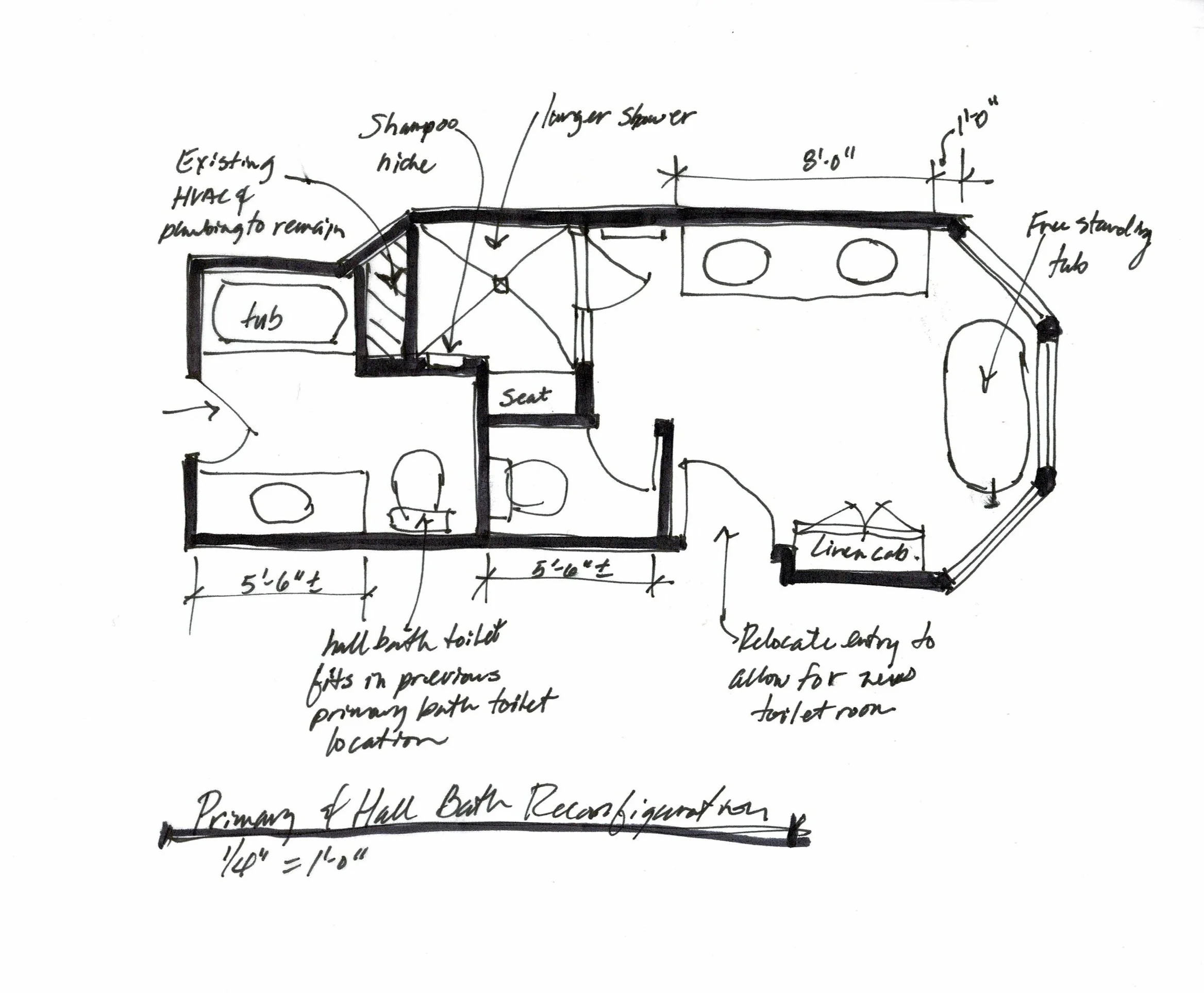 Primary Bath and Hall Bath Get an Improved Layout — DESIGNED