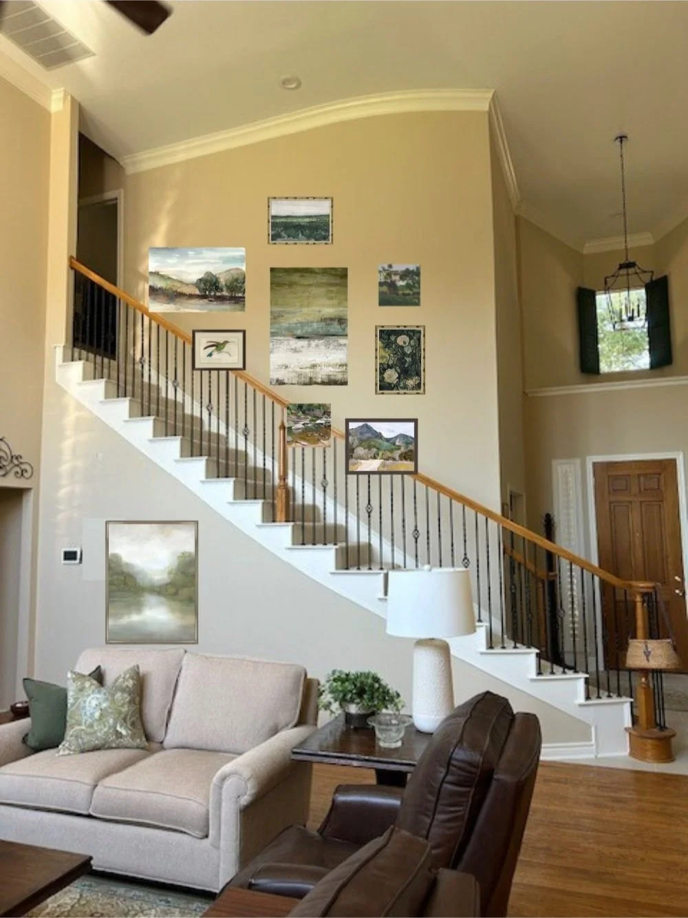 How to Decorate a Tall Stair Wall — DESIGNED