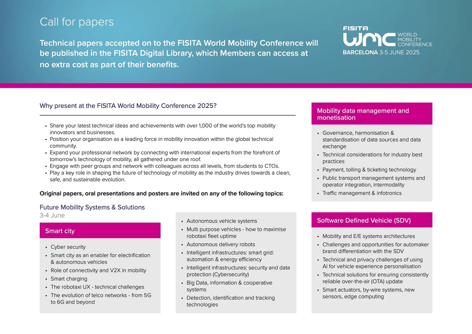 FISITA 2025 World Mobility Conference - Call for Papers — ISTVS