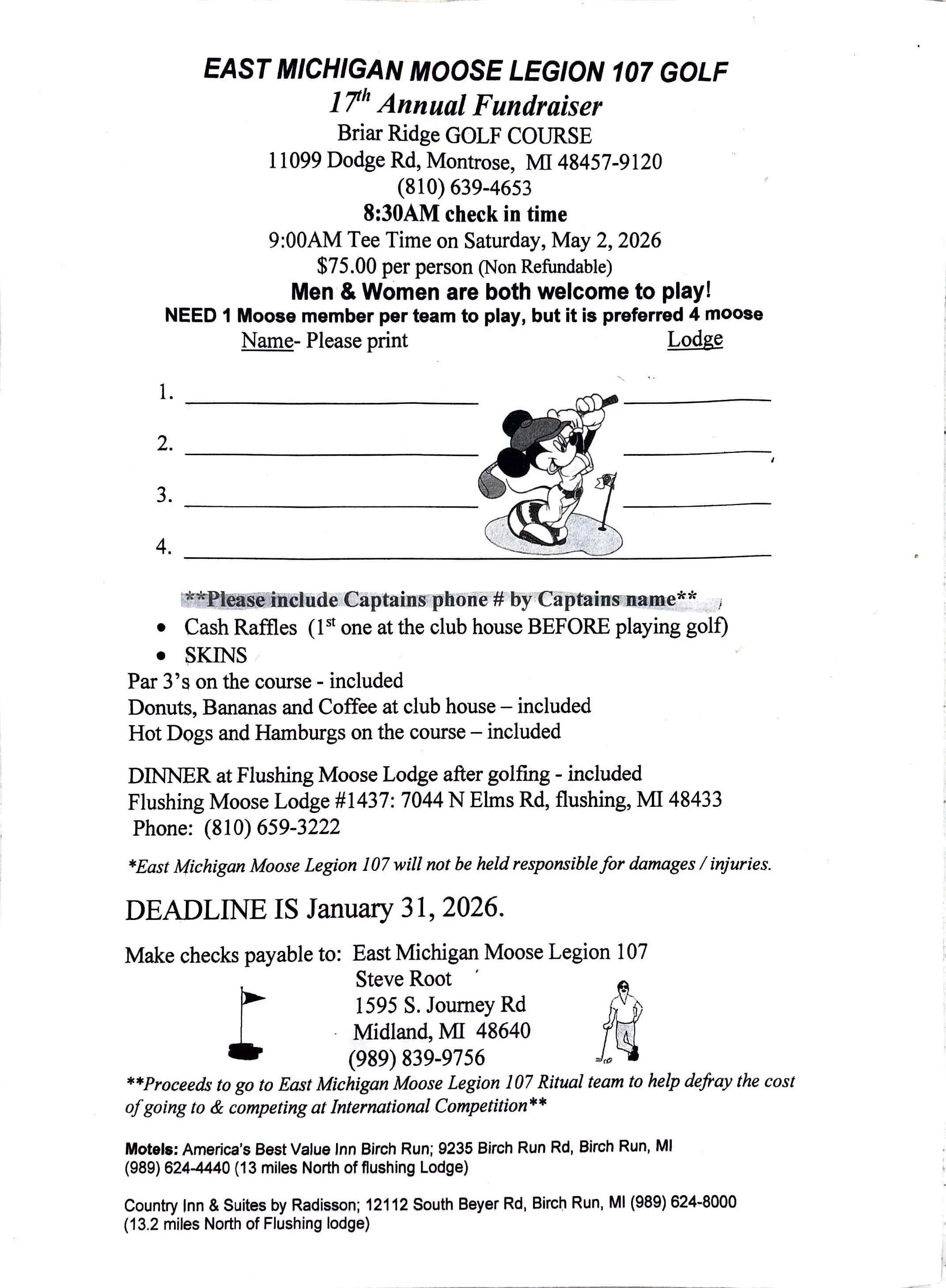 Sports Tournament Registration — Michigan Moose Association