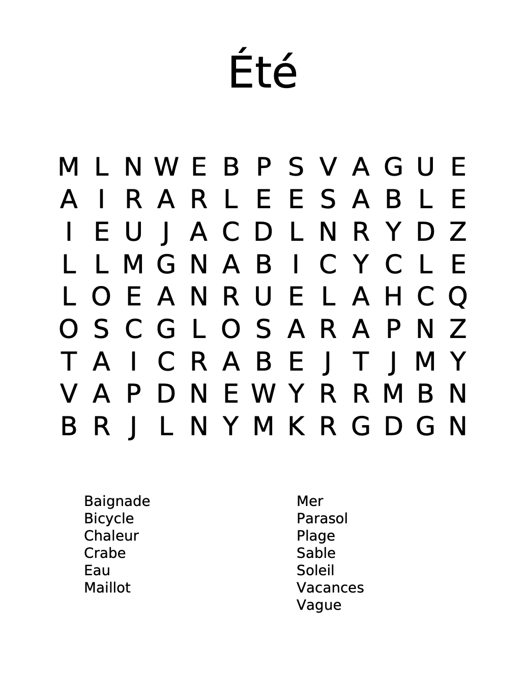 Des mots cachés pour enfants à télécharger et à imprimer GRATUITEMENT ...