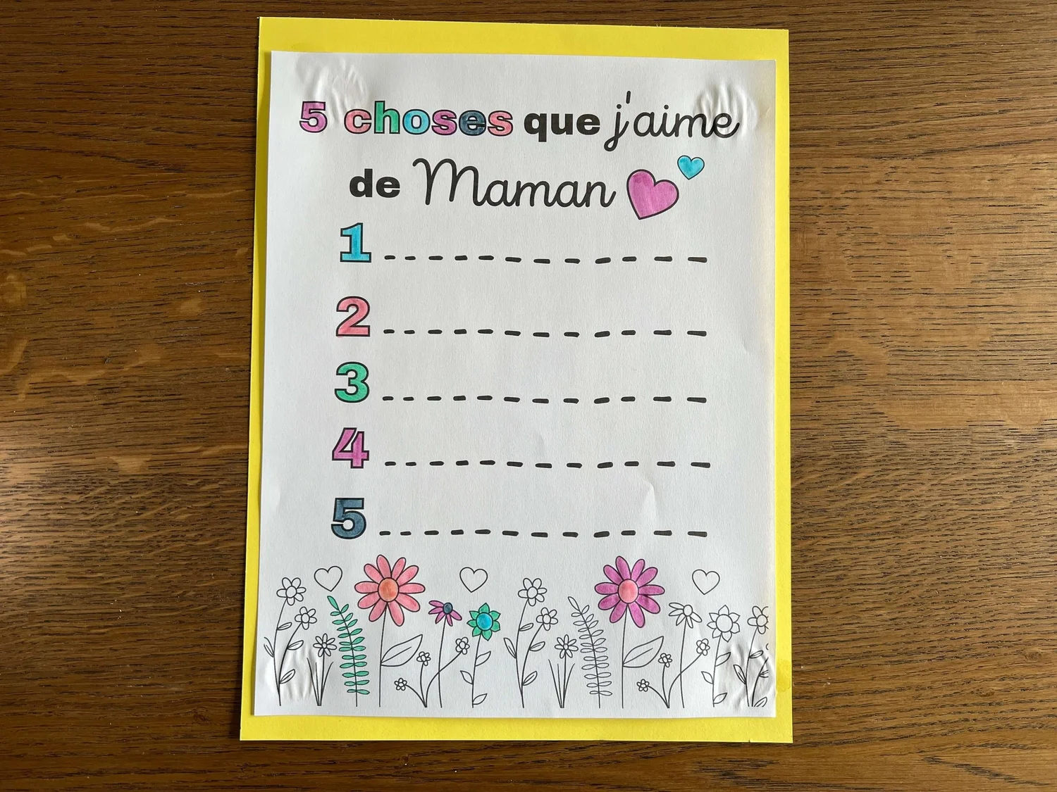 Carte pour la fête des Mères : PDF gratuit à imprimer (et colorier ...