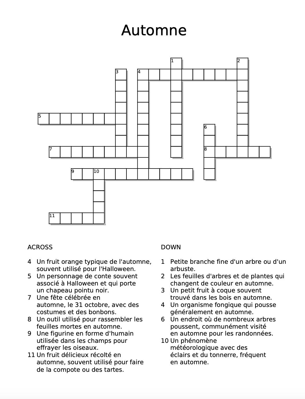 Des mots croisés pour enfants à télécharger et imprimer GRATUITEMENT ...