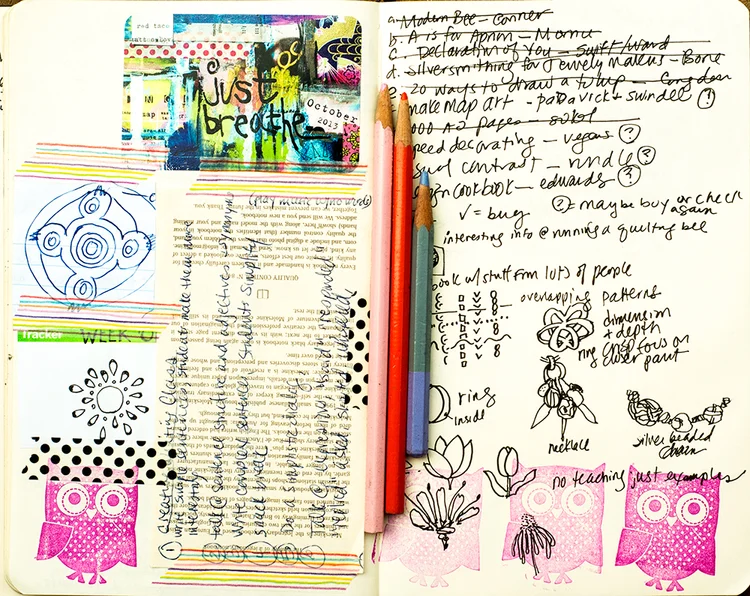 12+ Ways to Get Words on Art Journal Pages