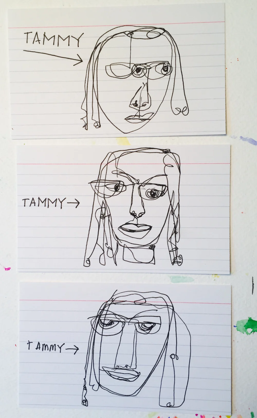 Let's do blind contour continuous* line portraits