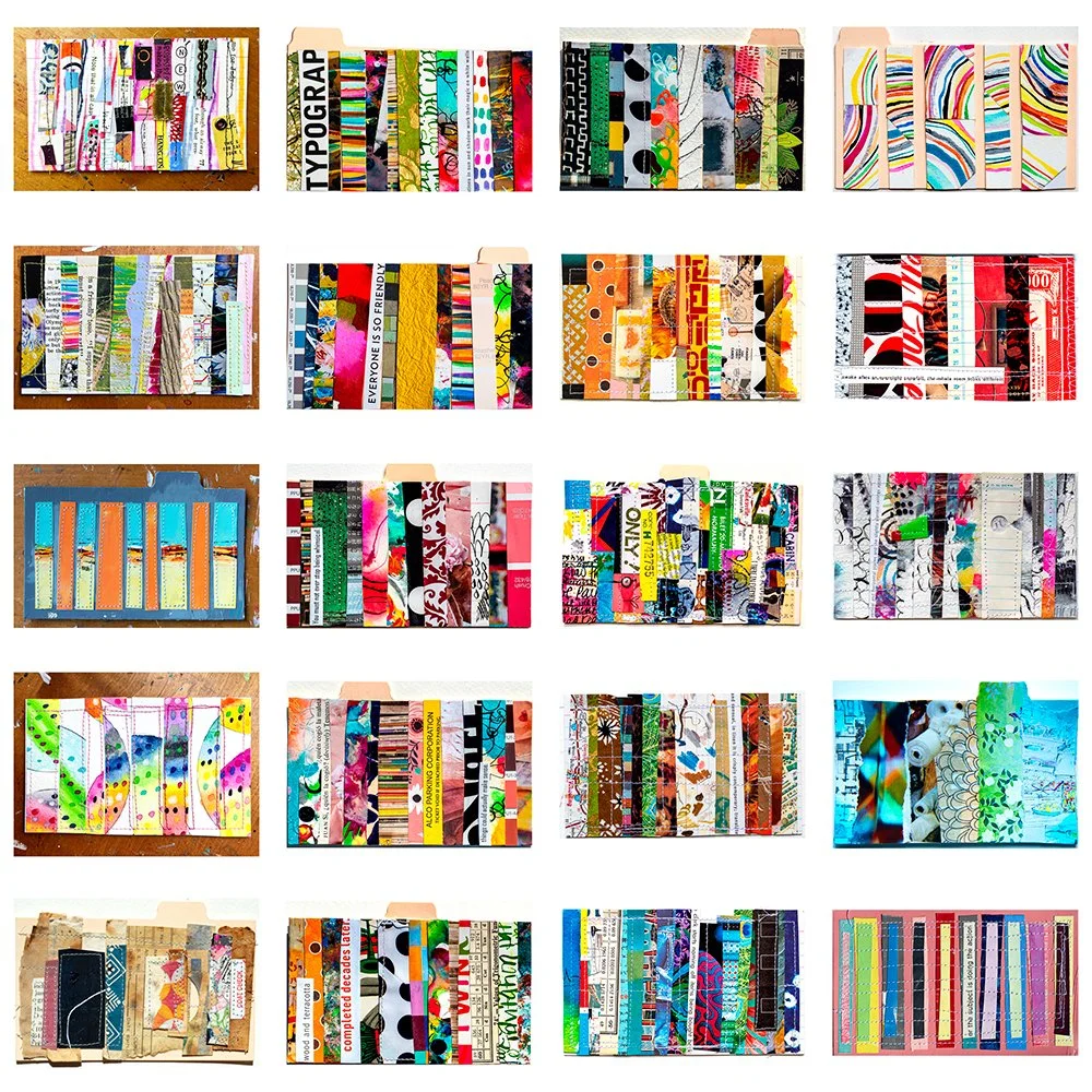 Striped vertical collages