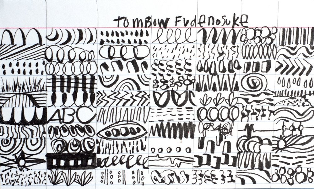 Mark-Making & Drawing with Tombow Fudenosuke Brush Pen