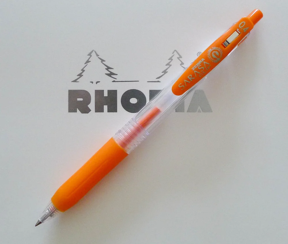Zebra Sarasa Push Clip Gel Ink Pen Red Orange Review — The Pen Addict