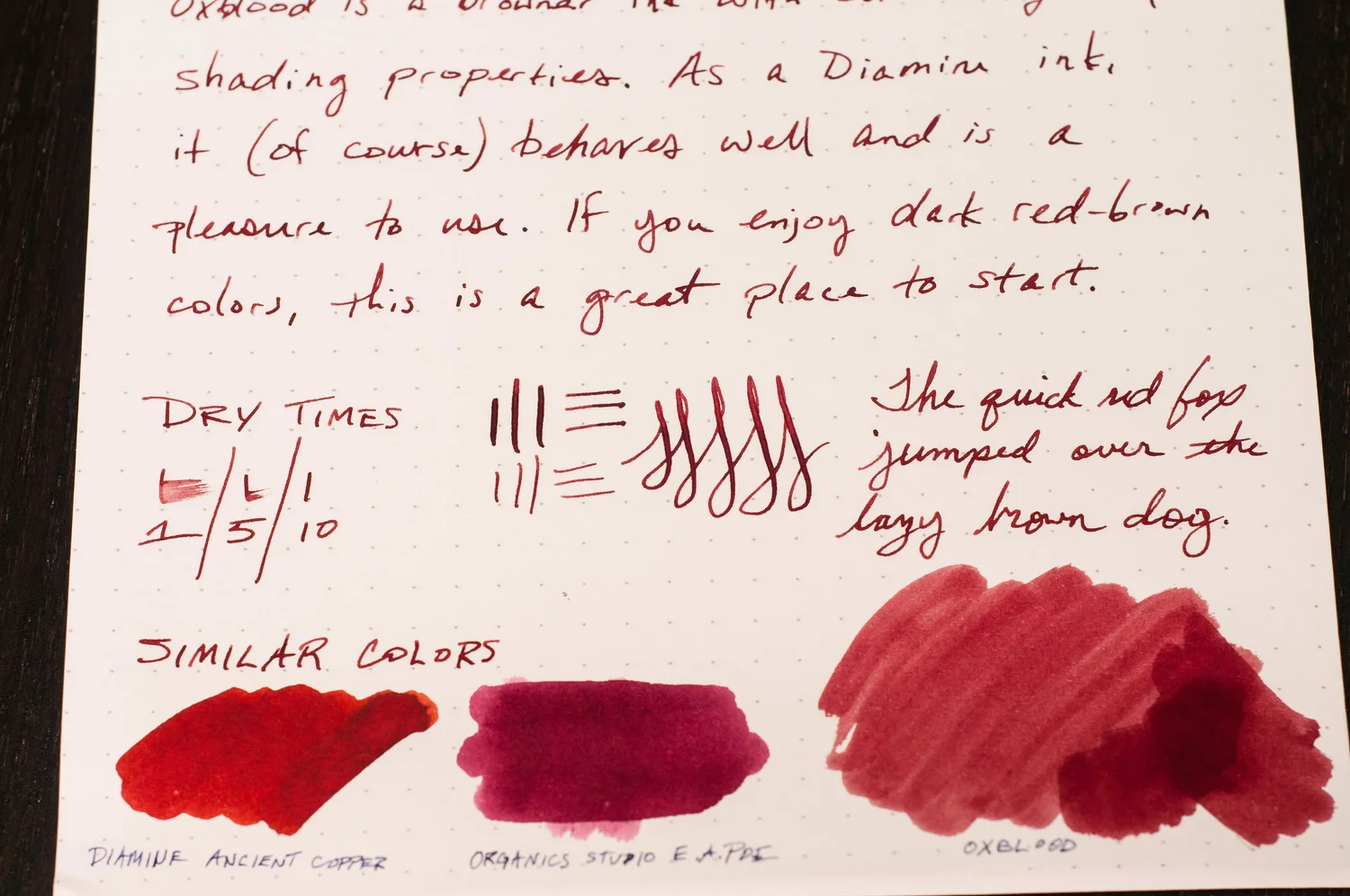 Diamine Oxblood Ink Review — The Pen Addict