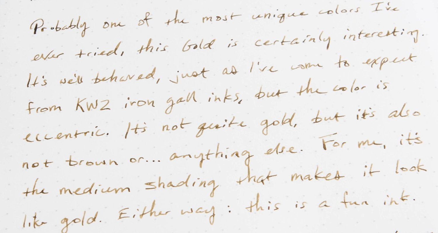 KWZ Iron Gall Gold Ink Review — The Pen Addict