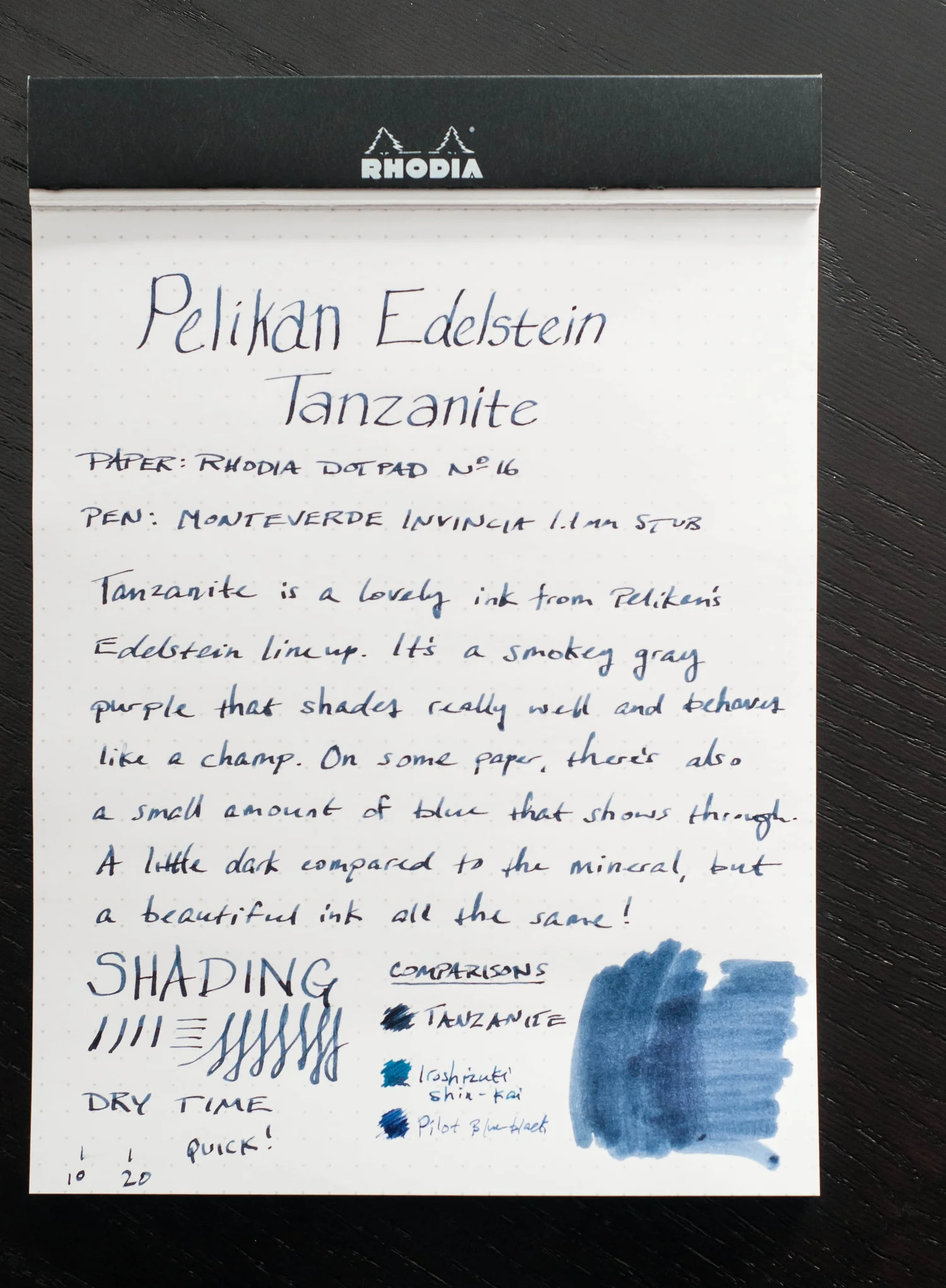 Pelikan Edelstein Tanzanite Fountain Pen Ink Review — The Pen Addict