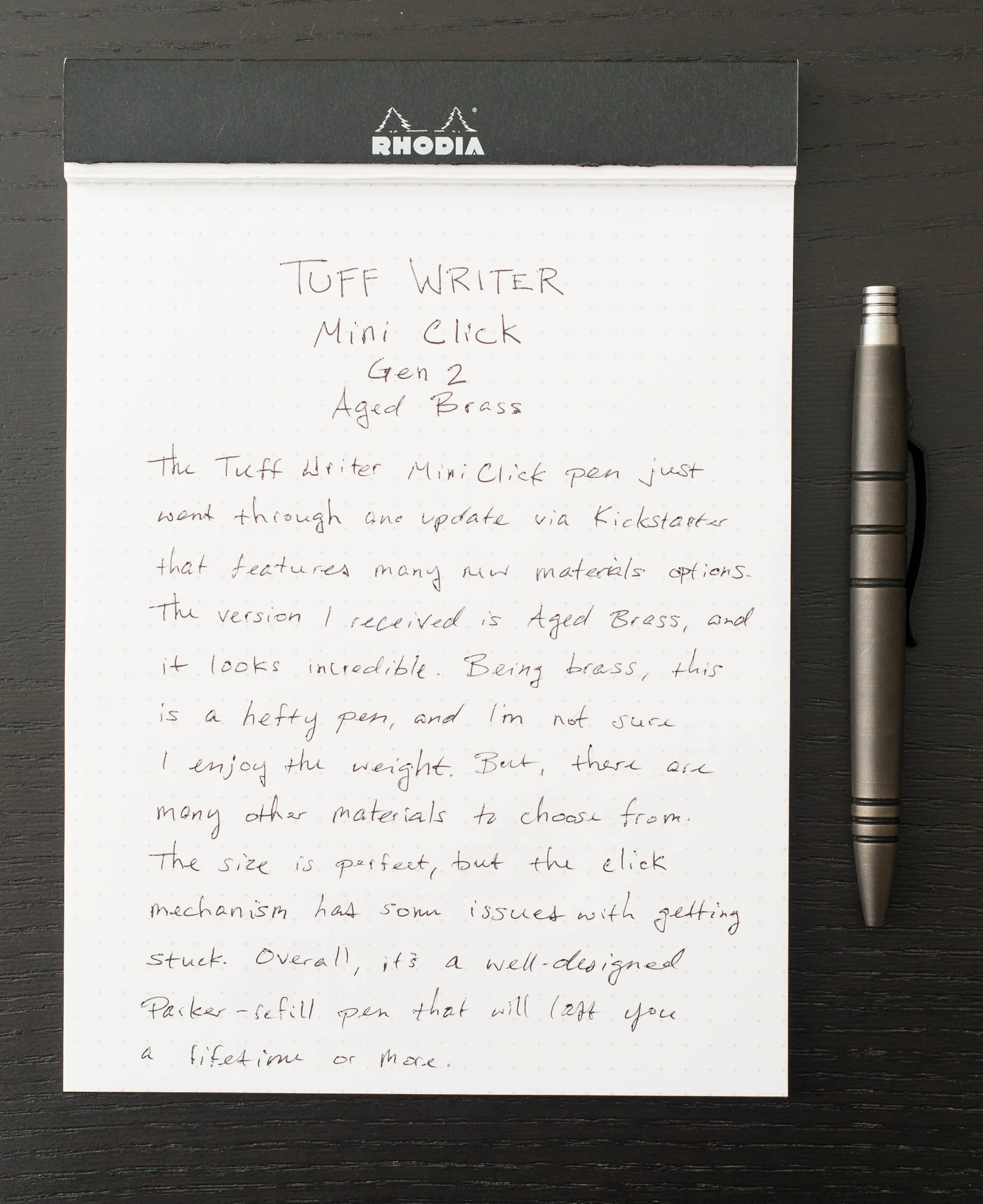 Tuff Writer Mini-Click Gen2 Pen Review — The Pen Addict