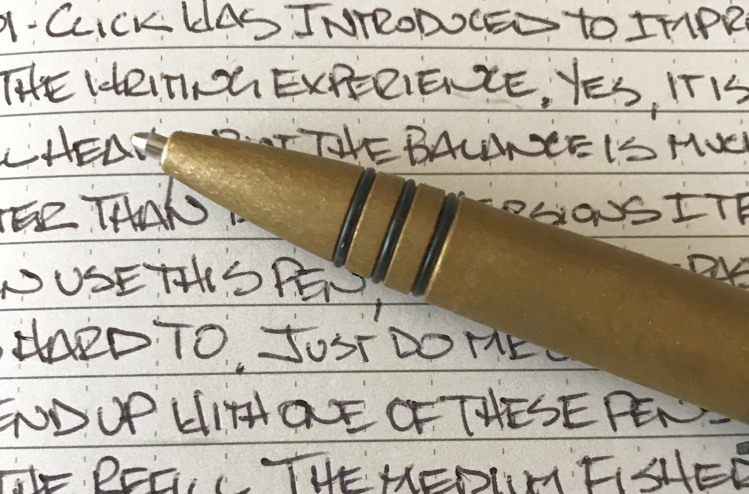 Tuff Writer Mini-Click Tumbled Brass Pen Review — The Pen Addict